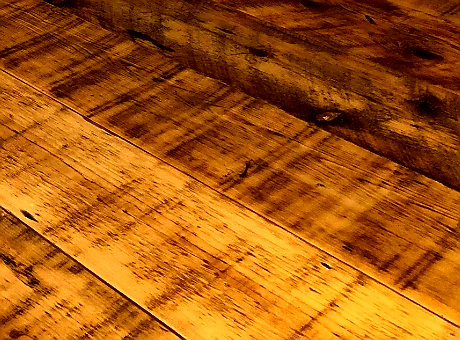 Sanded and Stained Reclaimed Floorboards
